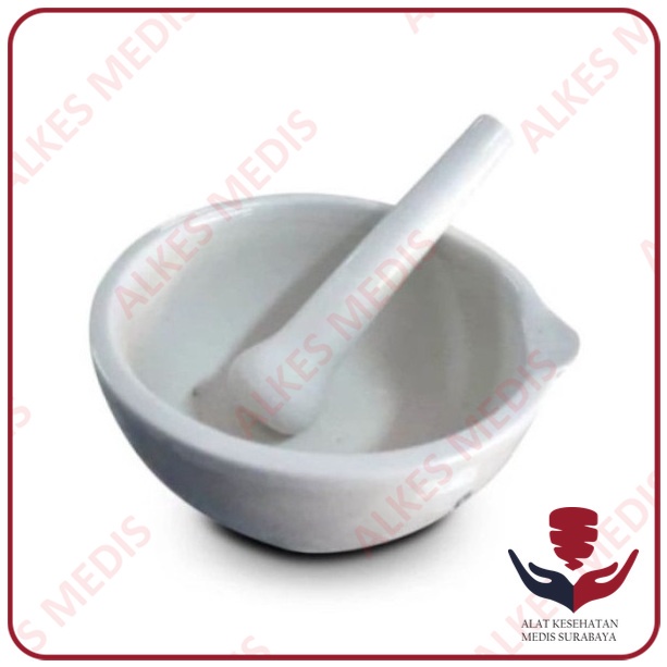 Jual OneHealth Lumpang Mortar 10cm Penumbuk Pengerus Obat Porselen 10 ...