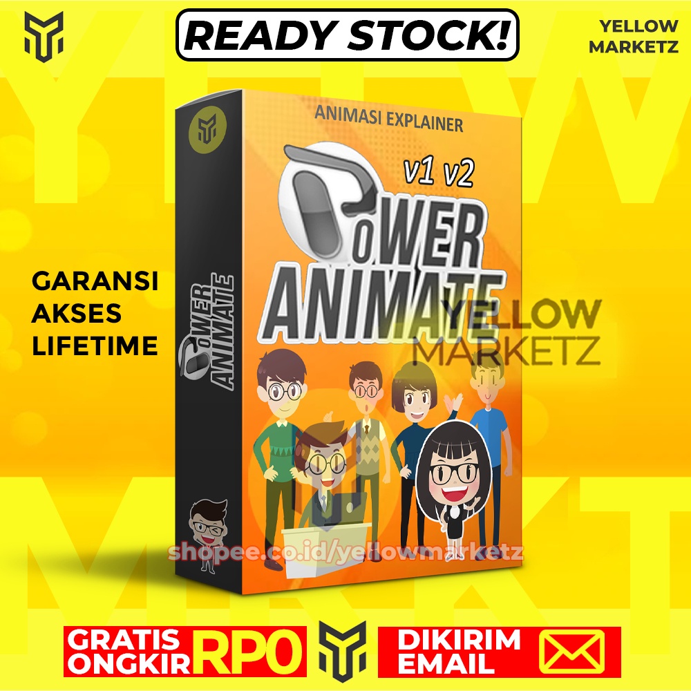 Jual POWER ANIMATE v1 v2 Template Animasi Explainer Format PPT Editing ...