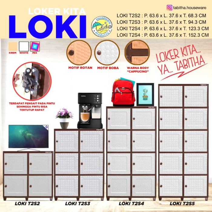 Jual Tabitha LOKI Loker Kita Lemari Loker Plastik Serbaguna Lemari Mini ...