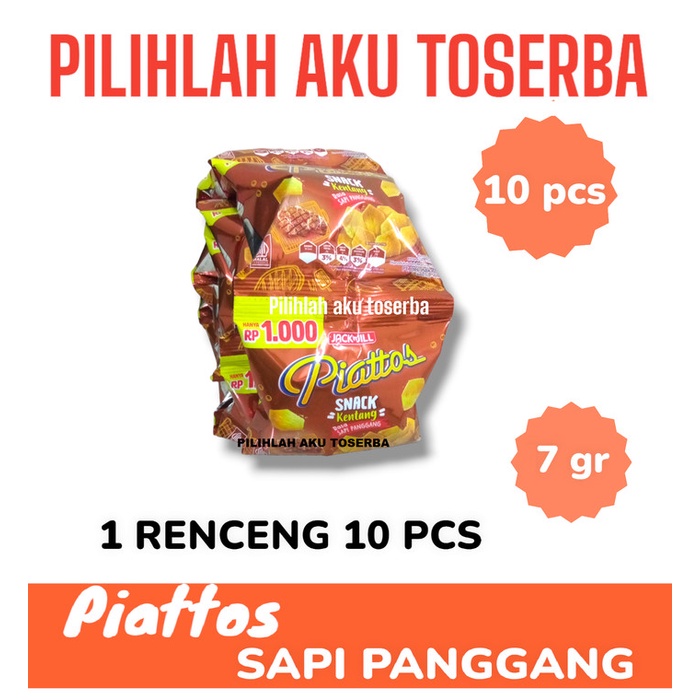 Jual PIATTOS RENCENG 7 gr Snack Kentang SAPI PANGGANG - ( HARGA 1 ...