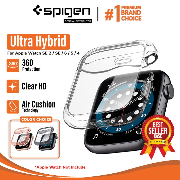 Jual New Case Apple Watch SE 2 6/5/4 44/40mm Spigen Ultra Hybrid Clear ...