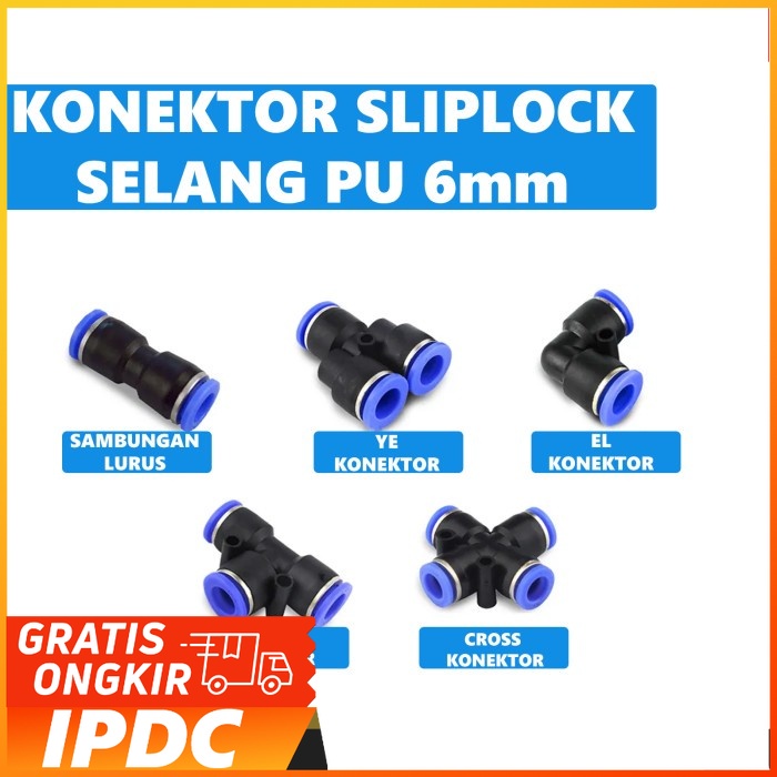 Jual Konektor Sambungan selang Pu ukuran 6mm - bebas pilih | Shopee ...