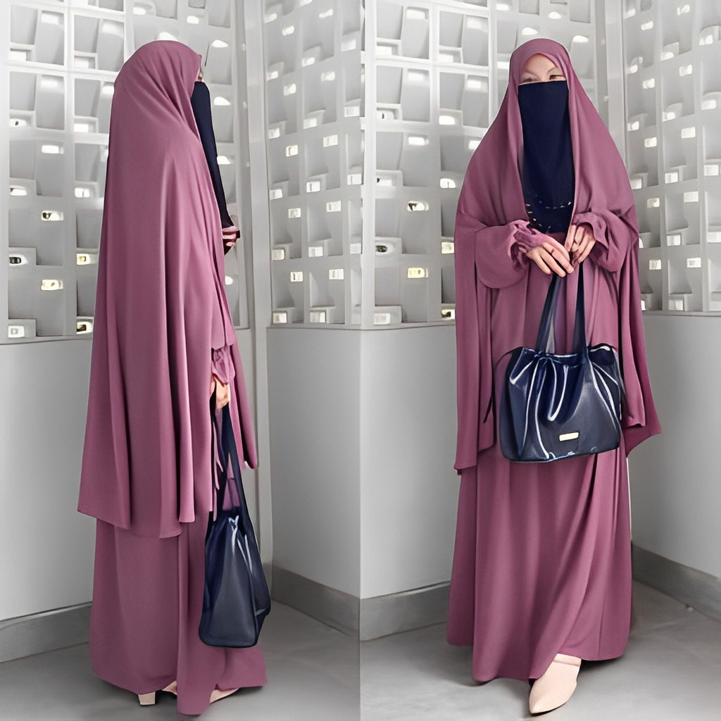 Jual Yasmin One Set Crinkle Airflow Syari Set Hijab dan Rok Bisa COD ...