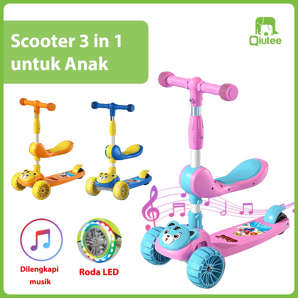 Jual Mainan Anak Scooter Duduk 3 Roda 2in1 Multifungsi Ada Musik Lagu ...