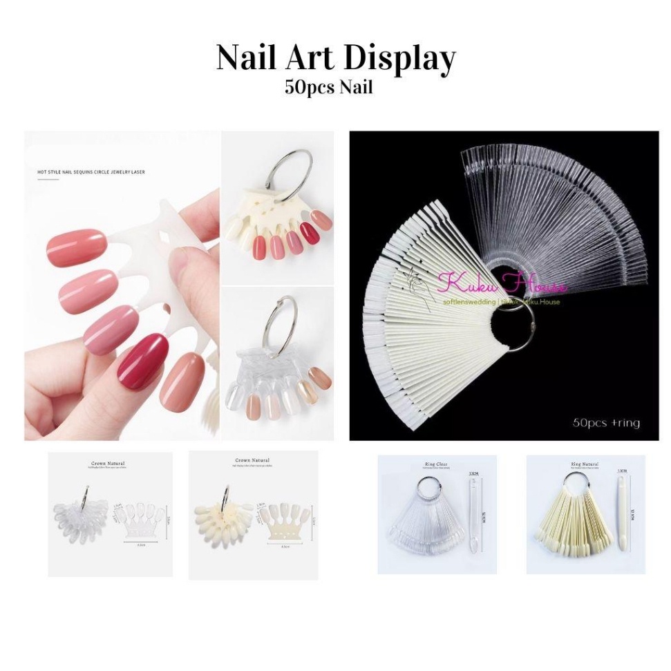 Jual 50pcs Color chart ring display kuku nail art kutek gel / ring ...