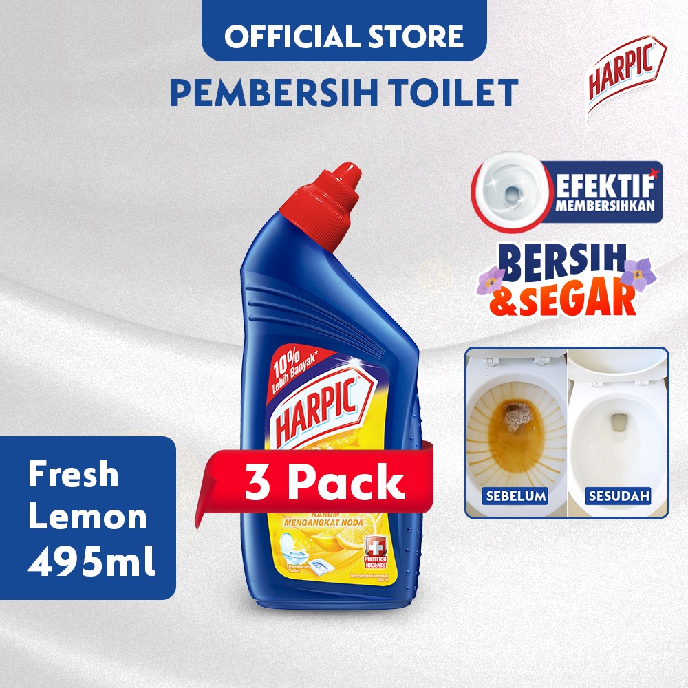 Jual Harpic Fresh Lemon 495 ml x 3pcs - Pembersih Toilet | Shopee Indonesia
