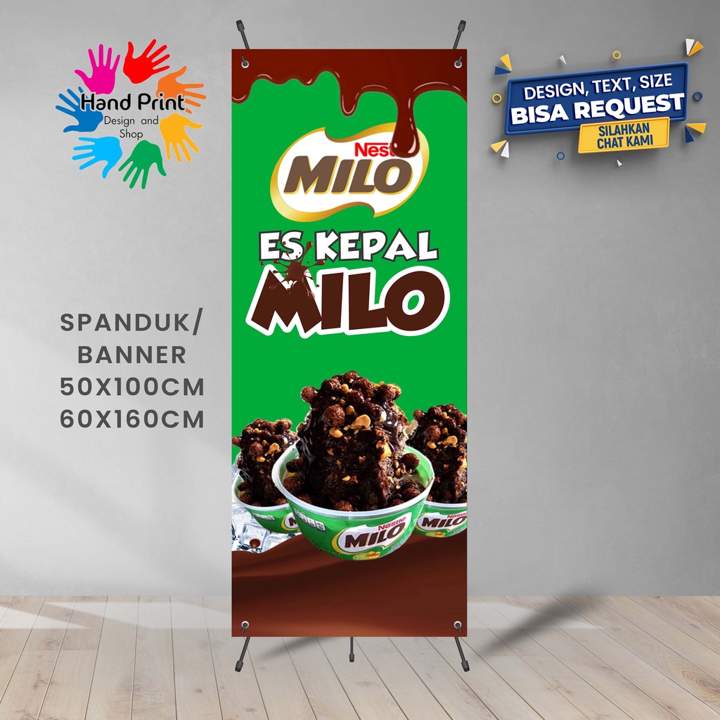 Jual Spanduk Banner Es Kepal Milo C Gratis Memesan Desain | Shopee ...