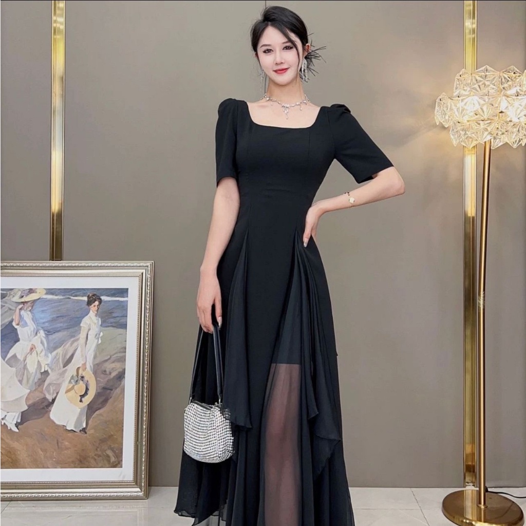 Jual FAN 2024 Gaun Hitam Sifon Korea Baru/dress hitam/dress panjang ... Jual FAN 2024 Gaun Hitam Sifon Korea Baru/dress hitam/dress panjang ...