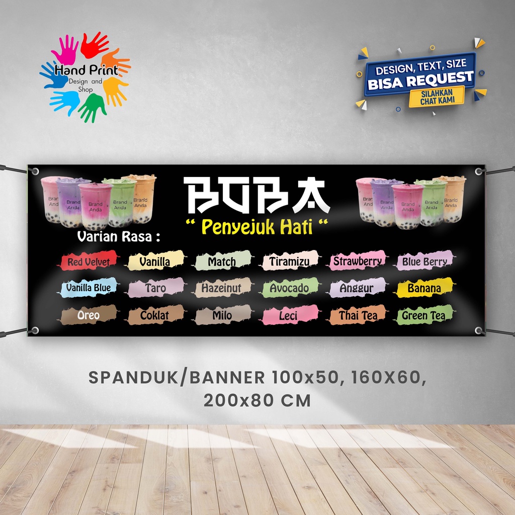 Jual Spanduk Banner Es Boba Hitam B Gratis Memesan Desain | Shopee ...