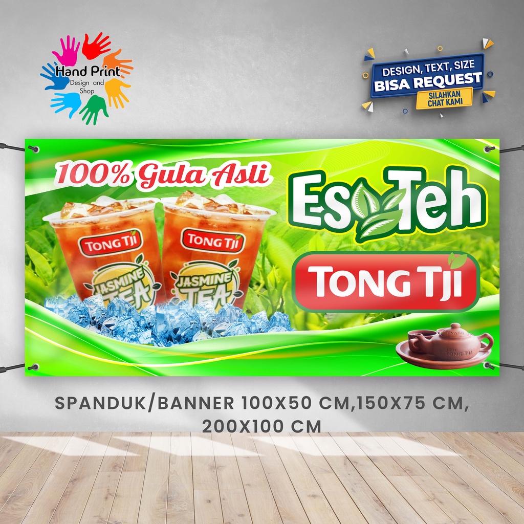 Jual Spanduk Banner Es Teh Tong Tji Gratis Memesan Desain | Shopee ...