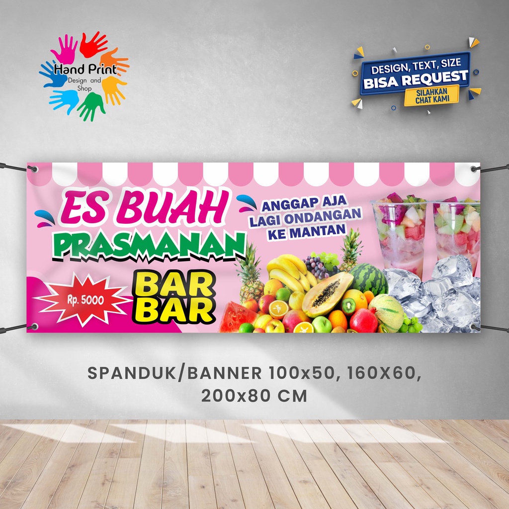 Jual Spanduk Banner Es Buah Barbar Prasmanan Gratis Memesan Desain ...