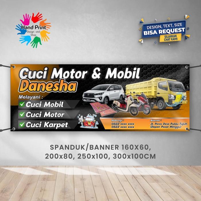 Jual SPANDUK BANNER Steam Cucian Motor Dan Mobil B 300x100 CM | Shopee ...