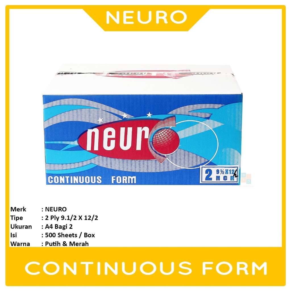 Jual NEURO - Continous Form 2 Ply 91/2 x 12/2 ( A4 dibagi 2 ) Ncr - Box ...