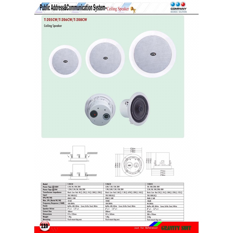 Jual Speaker Ceiling VPK T 208cw Original 8 inch Speaker Plafon VPK T ...