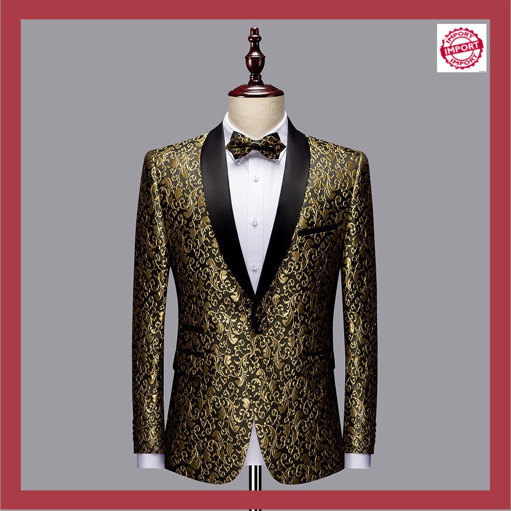 Jual Blazer Pria Banquet Party Slim Fit Tuxedo Shawl Stage Costume ...