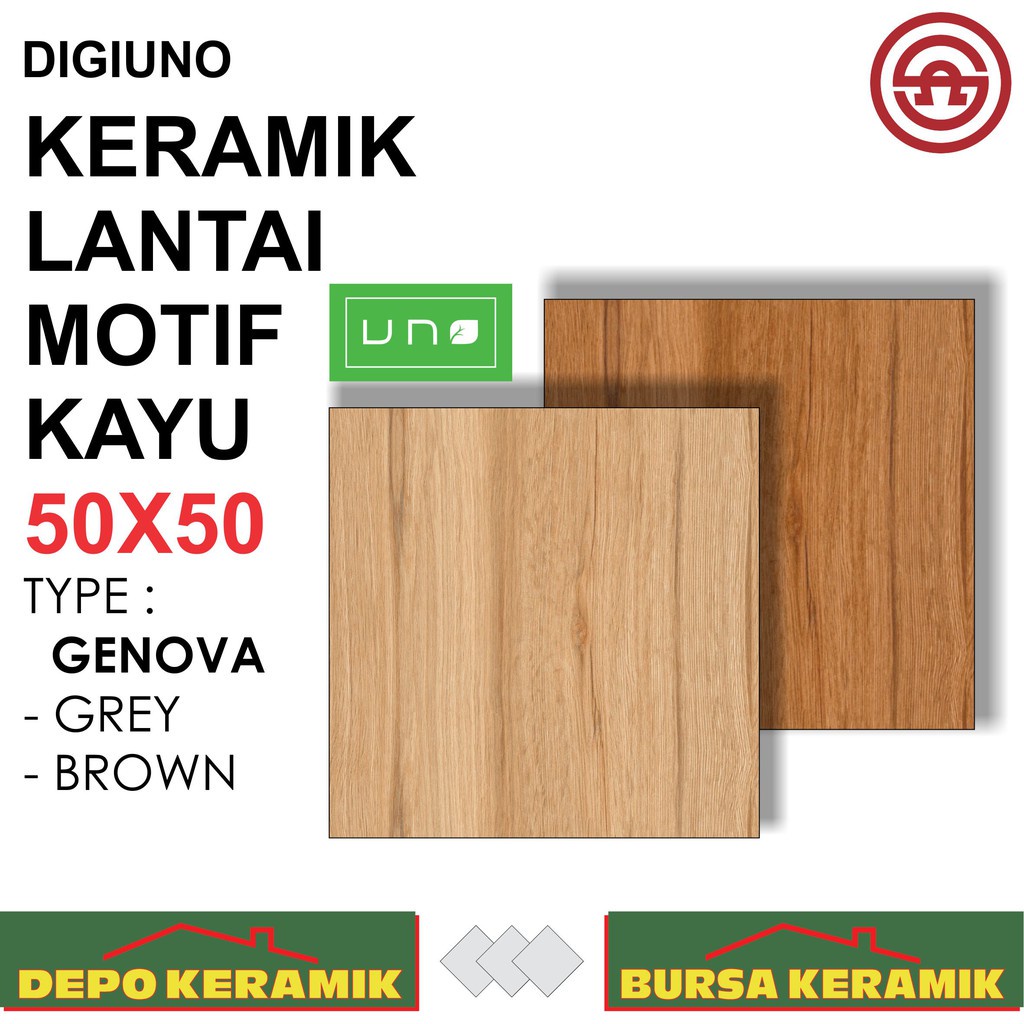 Jual Keramik Motif Kayu 50x50 GENOVA SERIES -UNO- Matt&Wood | Shopee Indonesia