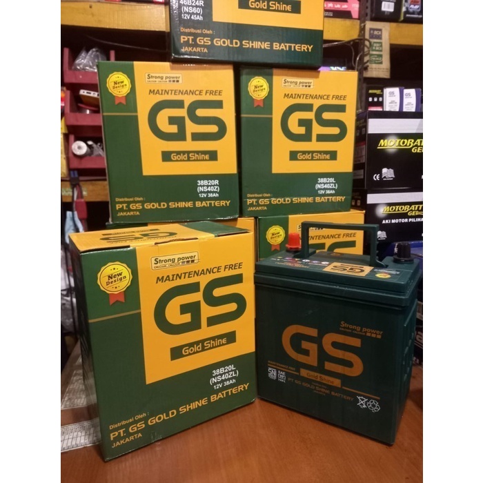 Jual Aki mobil kering GS Gold Shine ns40zl 36b20l 12v38ah mf Kia visto, mitsubishi mirage, SS ...