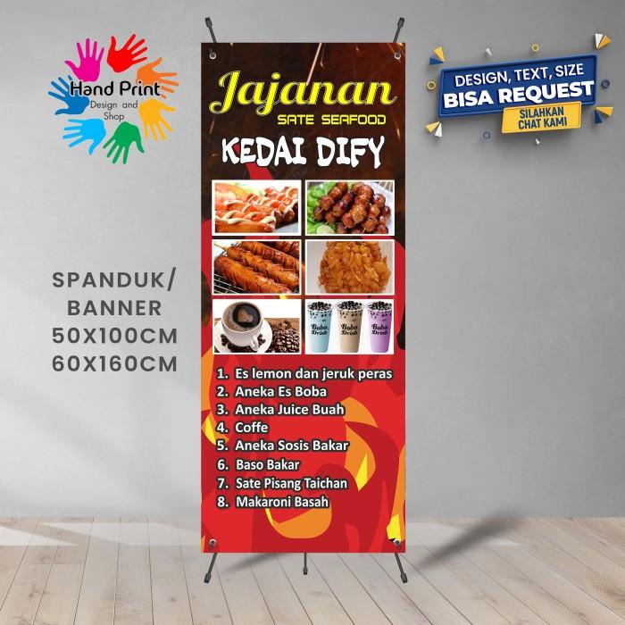 Jual Spanduk Banner Jajanan Pedas Seafood Bakar Segar Gratis Memesan ...