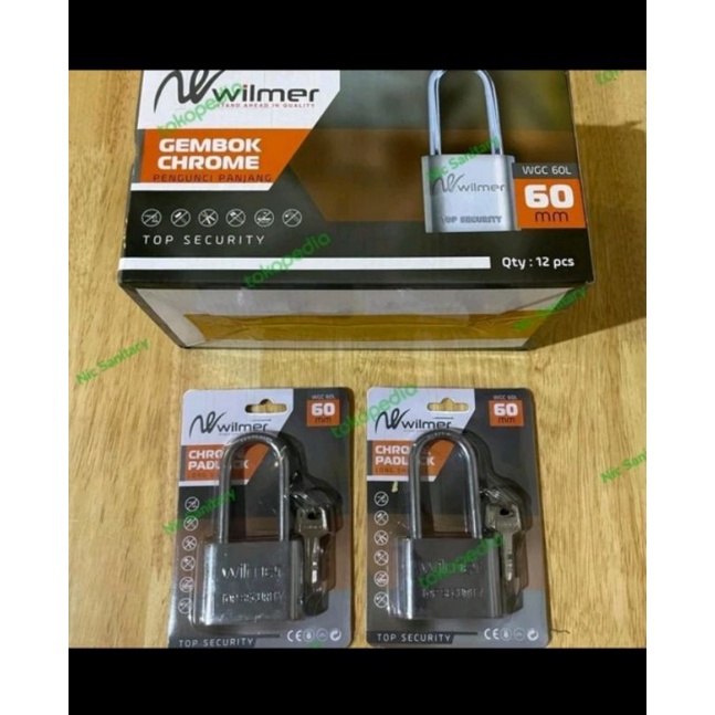 Jual Gembok nekel WILMER leher panjang 60 mm /gembok murah 60mm panjang ...