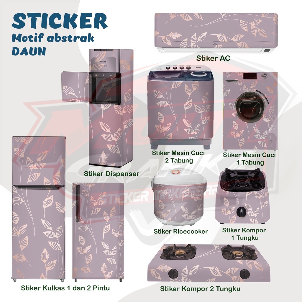 Jual PAKET STICKER DEKORASI MOTIF DAUN AESTHETIC KULKAS 1 2 PINTU MATA ...