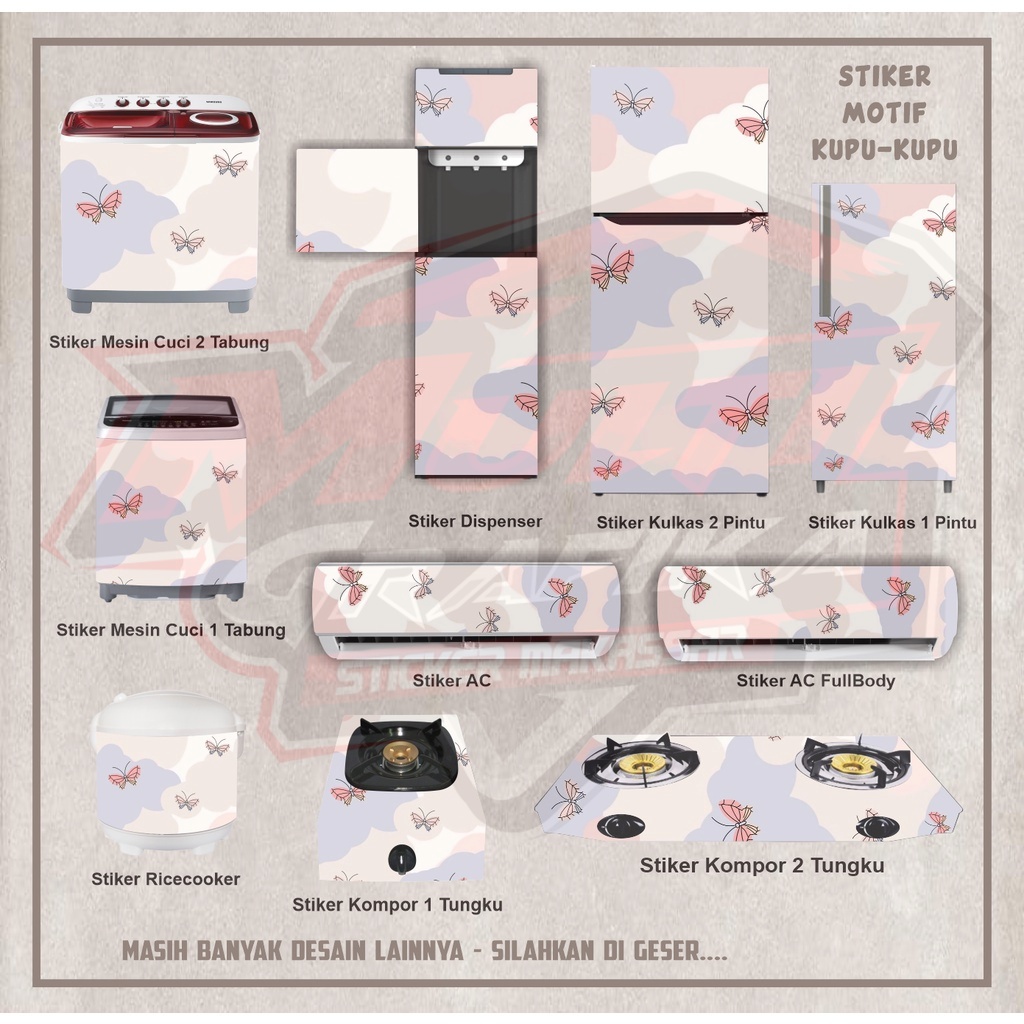 Jual Sticker Stiker kulkas kompor mesin cuci 1 2 pintu tabung mata Rice ...