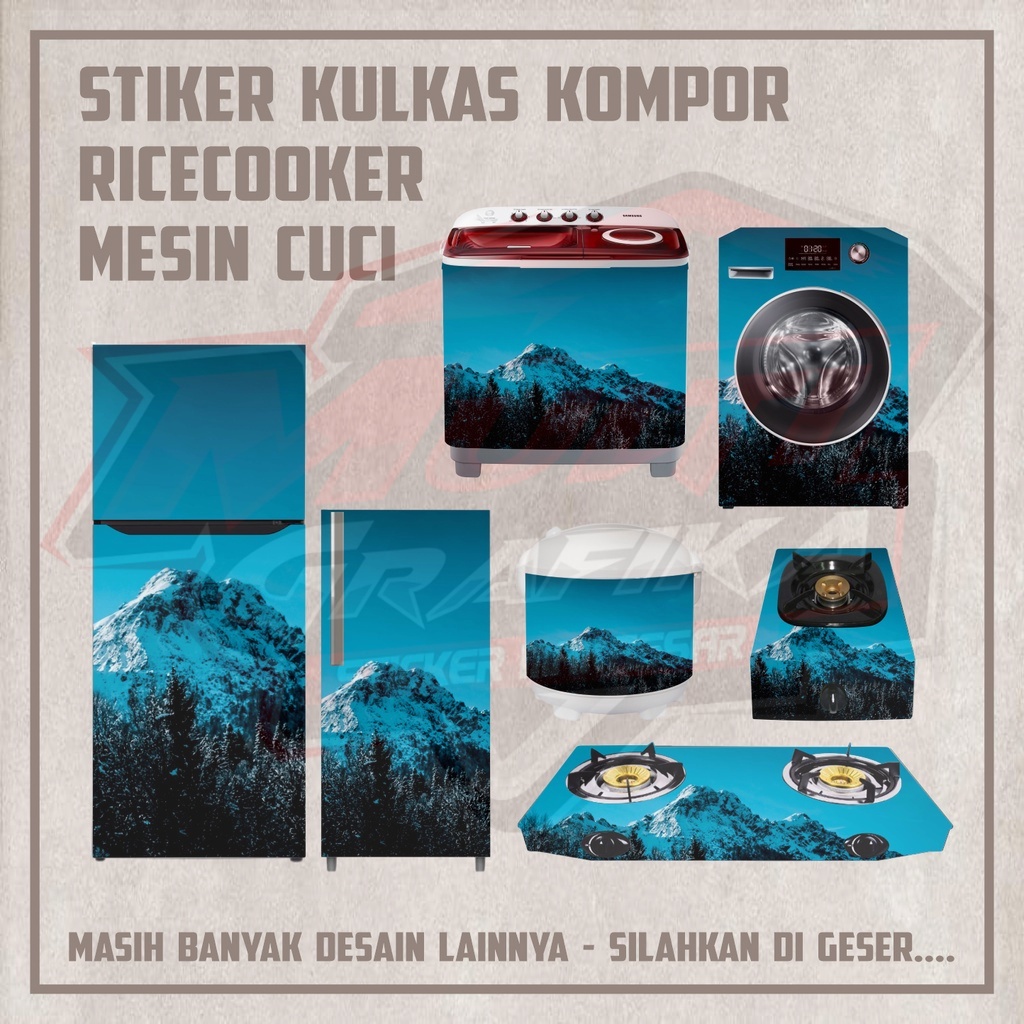 Jual Stiker Sticker kulkas kompor mesin cuci 1 2 pintu tabung mata Rice ...