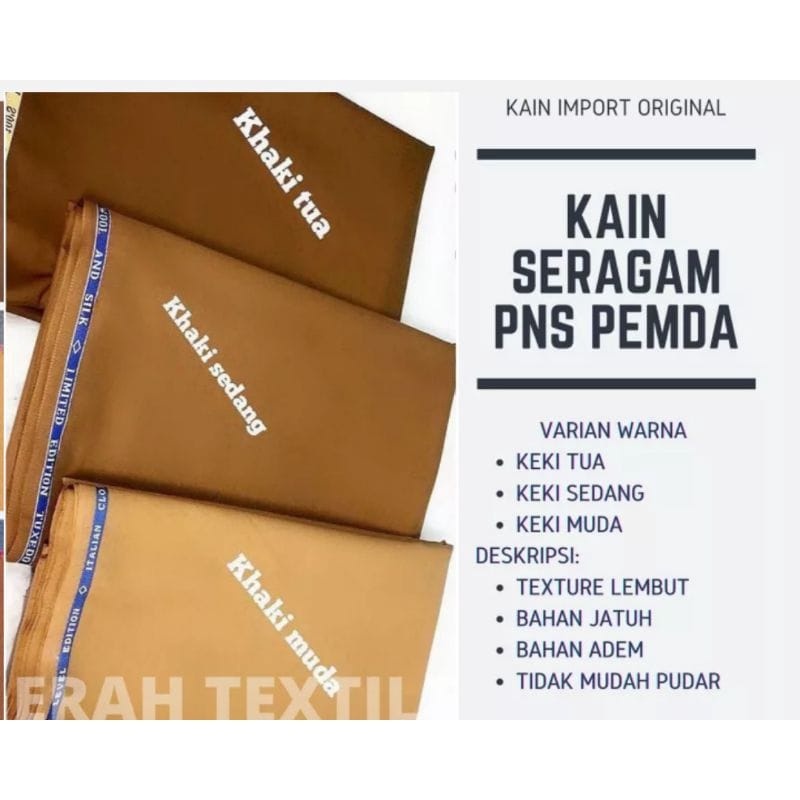 Jual Kain pemda khaki wol and silk setelan bahan baju seragam pns pdh ...
