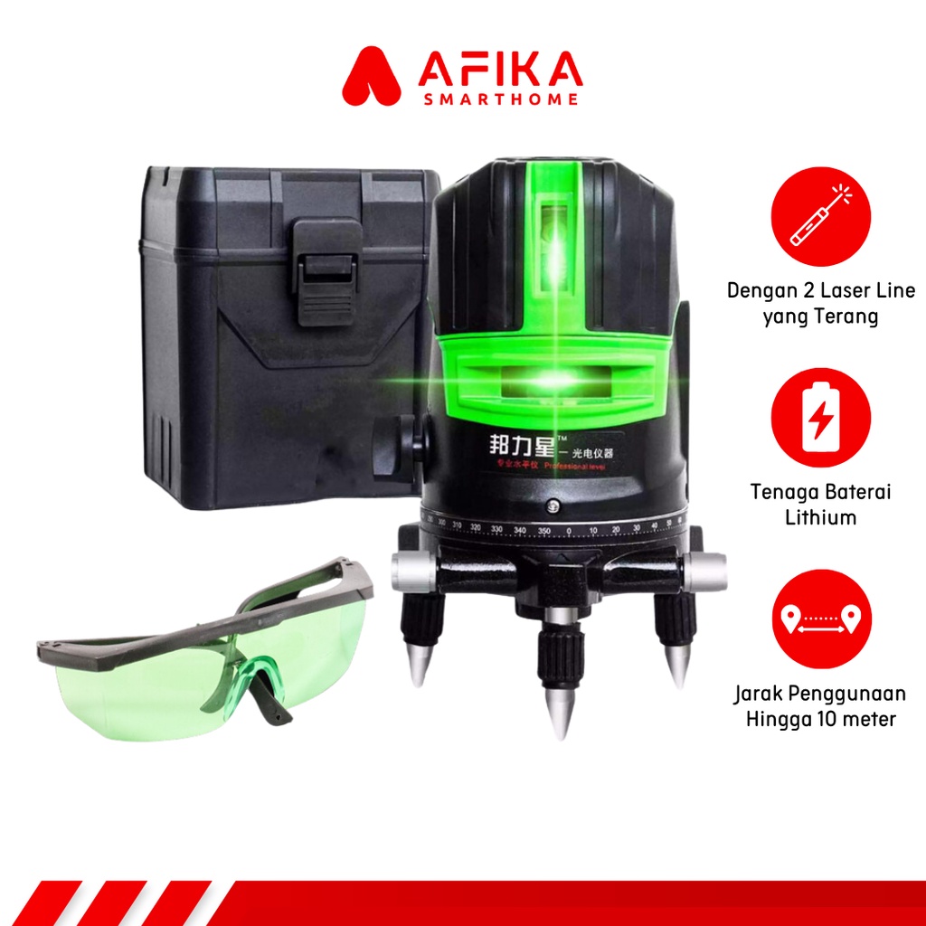 Jual LASER LEVEL 2 Line Leveling Laser Levels 2 Garis Warna Hijau ...