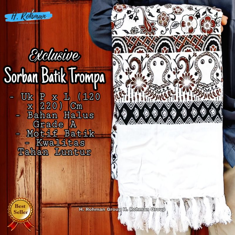 Jual Sorban Motif Batik Rida Arida Motif Aceh sorban solo habaib kashmiri Batik Sorban Trompa ...