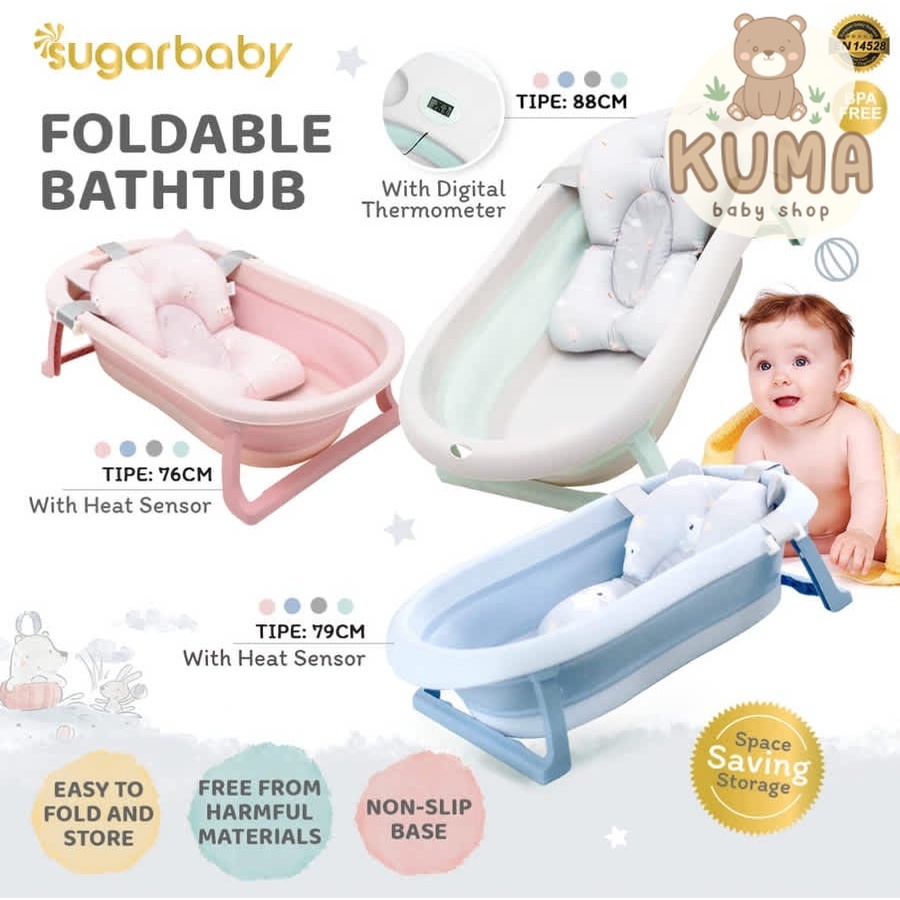 Jual SUGAR BABY Foldable Baby Bathtub with Heat Sensor F76 / bak mandi ...