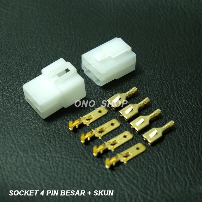 Jual Socket Kabel 4 Pin Besar ( Set + Skun ) | Shopee Indonesia