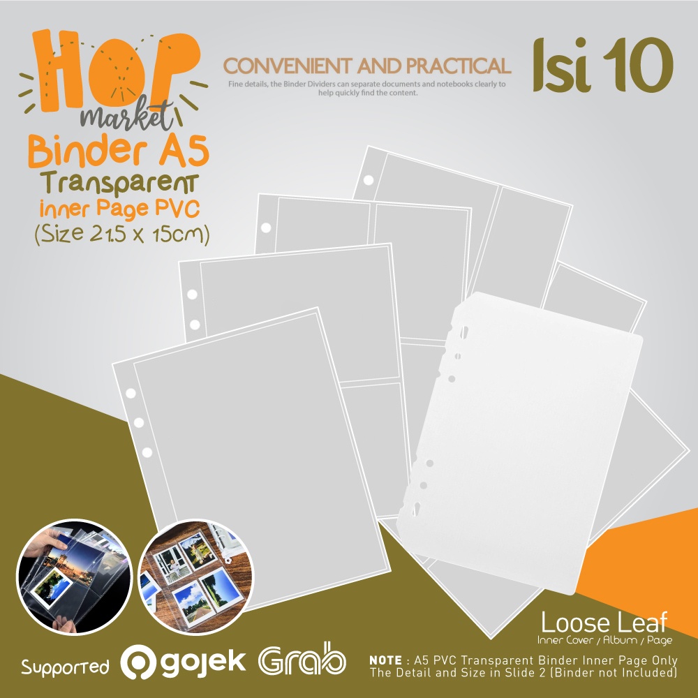Jual Sleeve Pocket A5 (isi 10) for 6 Ring Album Binder Notebook Diary ...