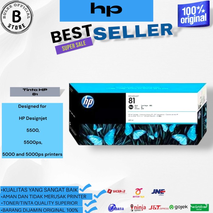 Jual HP 81 Black Dye Printhead & Printhead Cleaner (C4950A) ORIGINAL ...