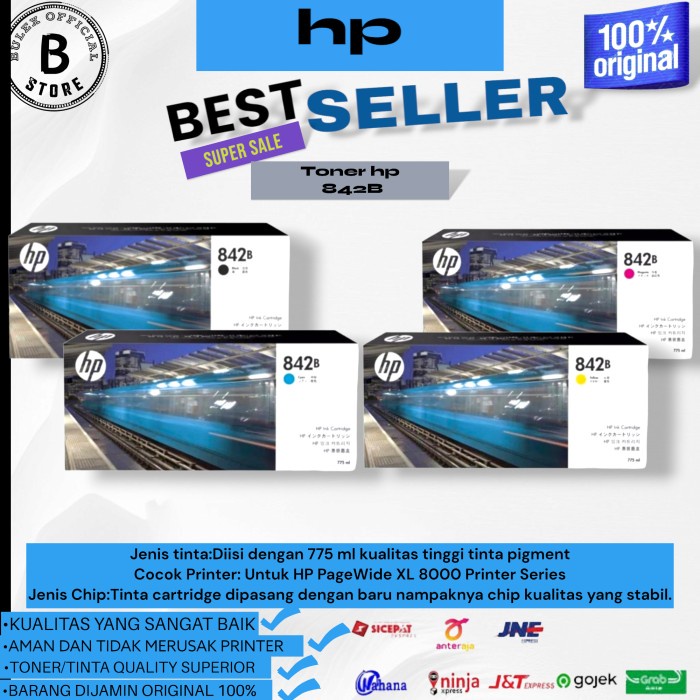 Jual Tinta HP PLOTTER 842B (CMYB) 775ml ORIGINAL 100% | Shopee Indonesia