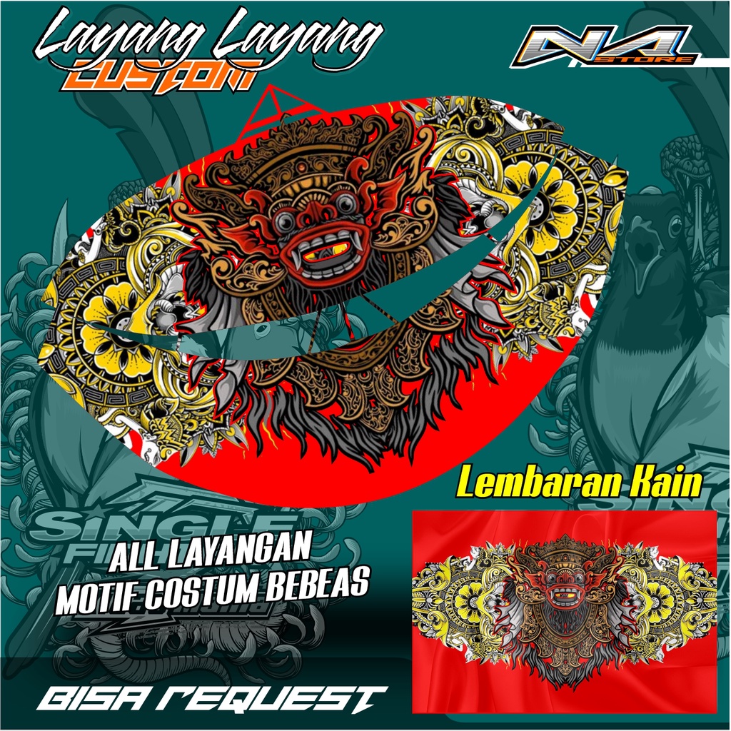 Jual Sampul Kain Layangan Motif Custom Full Printing Bahan Satin Peles ...