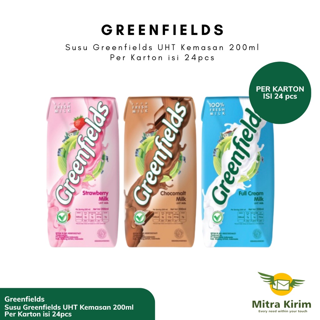 Jual Susu Greenfields UHT 200ml x 24pcs - Per Dus | Shopee Indonesia