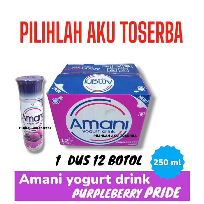 Jual AMANI Yogurt Drink PURPLEBERRY 250 ml - ( HARGA 1 DUS isi 12 ) | Shopee Indonesia