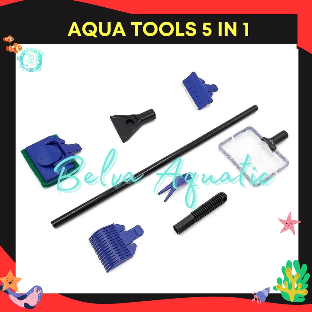 Jual Aqua Tools Aquarium Cleaning Set 5in1 Tongkat Cleaner Alat ...