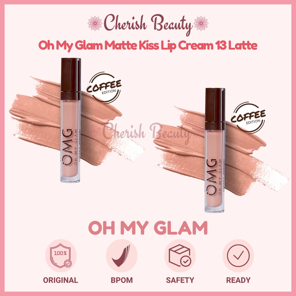 Jual OMG OH MY GLAM Matte Kiss Lip Cream 13 Latte 3.5 g - Lipstick ...