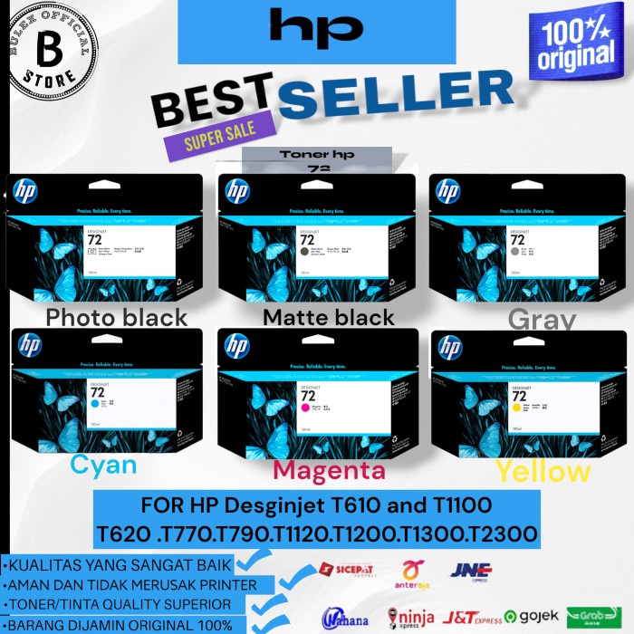 Jual Paket Tinta PLOTTER HP 72 130ml ORIGINAL 100% | Shopee Indonesia