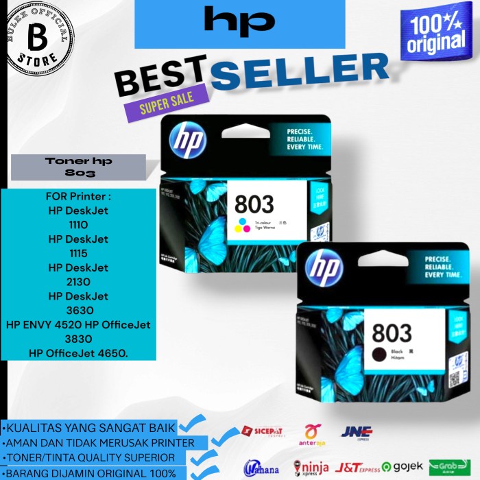 Jual Tinta HP 803 Black Dan TriColor ORIGINAL 100% | Shopee Indonesia