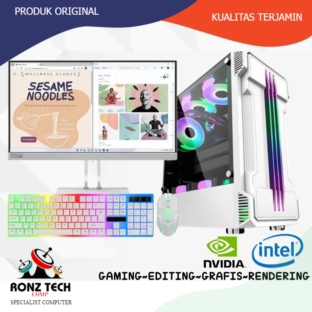 Jual Pc Gaming / Editing core i7 - Ram 16 Gb Hdd 1 Tera Vga 4 GB Monitor 24 inch | Shopee Indonesia