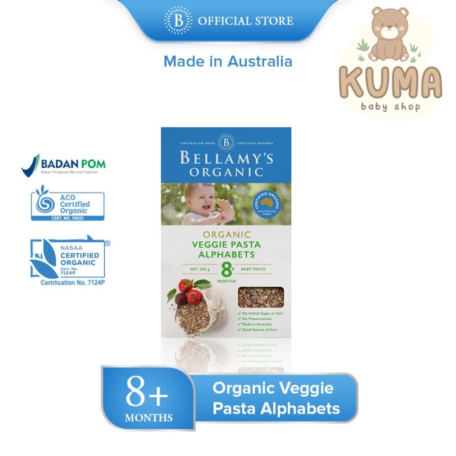 Jual Bellamys Organic Veggie Pasta Alphabets 8m+ | Shopee Indonesia