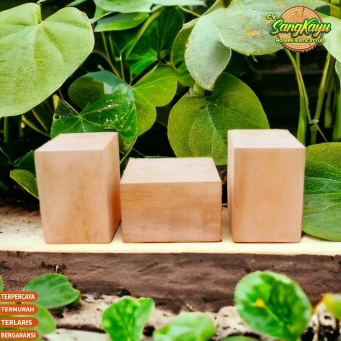 Jual Wooden Block 15x10x10 Cm Balok kayu Wooden Cube Bahan craft ...