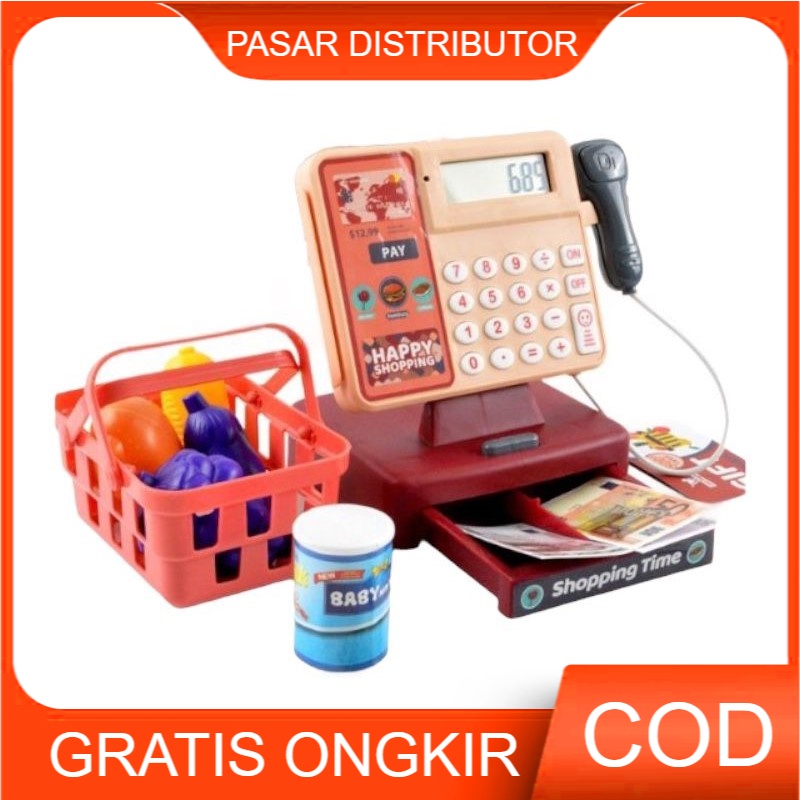 Jual Mainan Anak HAPPY SHOPPING CASH REGISTER Cashier Machine Mesin ...