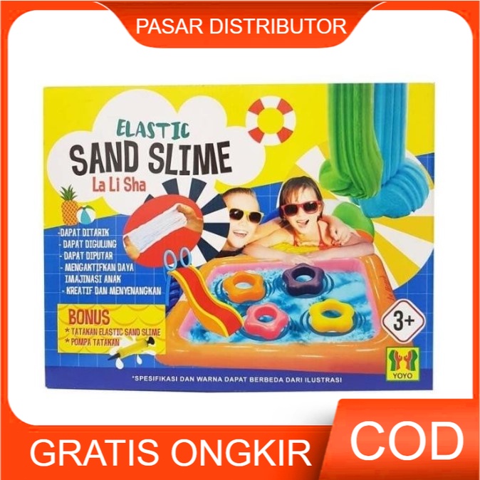 Jual Mainan Anak Pasir Ajaib Elastic Sand Slime Plus Nampan Tatakan ...
