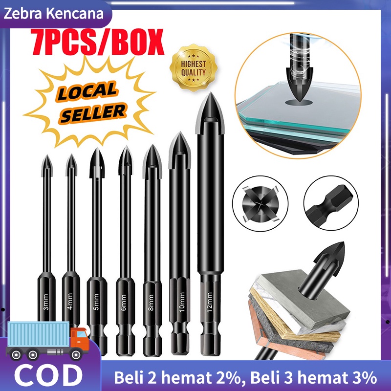 Jual Mata bor multifungsi BLACK CROSS HEAD carbide tipped set 6/7pcs as ...