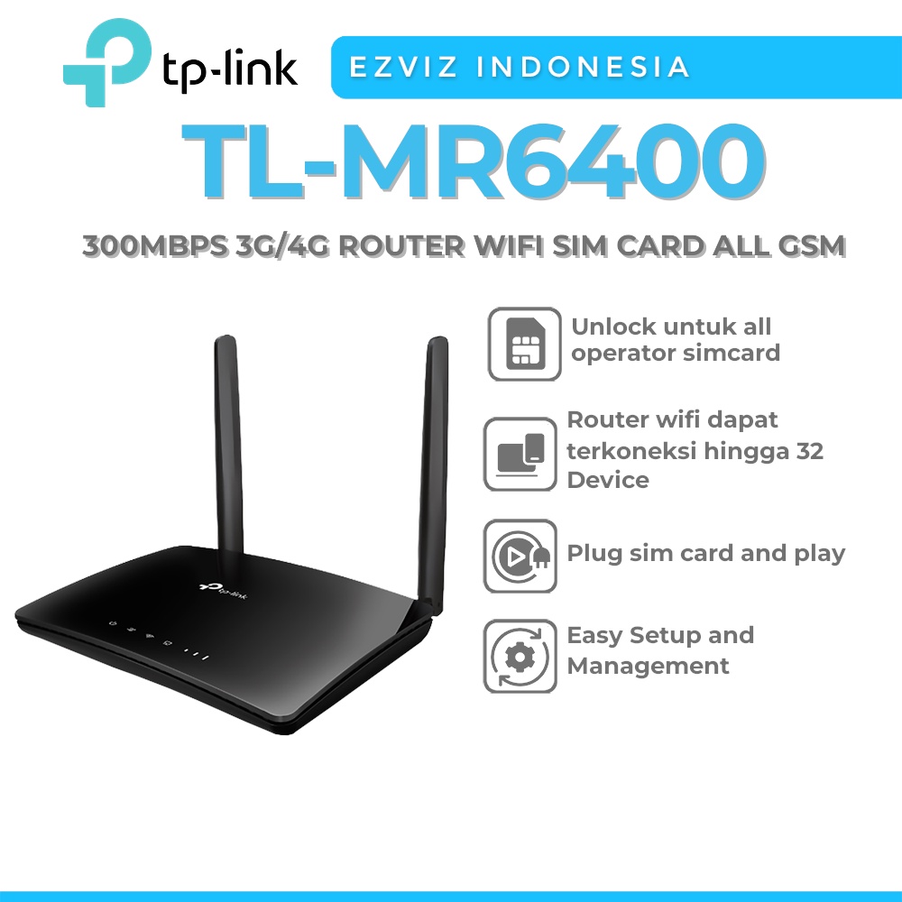 Jual TP-LINK TL-MR6400 300MBPS 3G/4G ROUTER WIFI SIM CARD ALL GSM RESMI ...