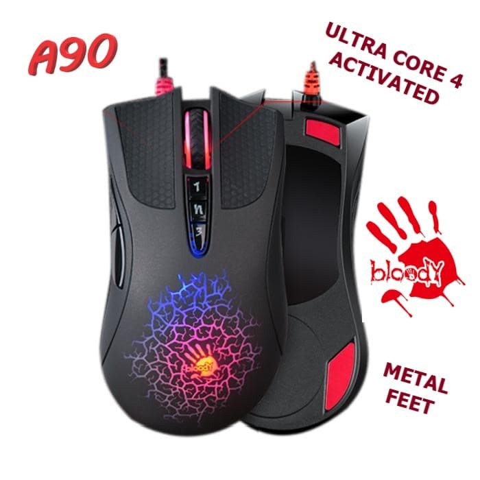 Jual BLOODY A90 GAMING MOUSE - Activated Ultra Core 4 w/ Metal Feet ...