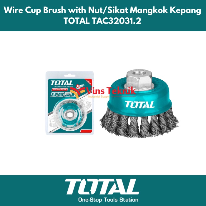 Jual Wire Cup Brush 3" Sikat Mangkok Kawat Kepang 75mm TOTAL TAC32031.2 ...